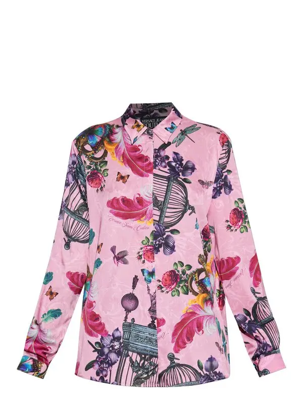 Versace Patterned Regular Fit Shirt - Pink