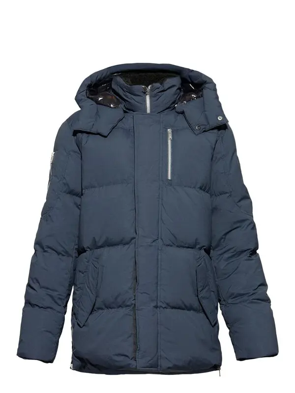 Moose Knuckles Hooded Down Jacket - Navy Blue