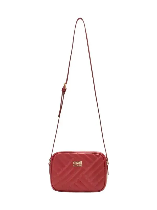 Roberto Cavalli Quilted Shoulder Bag With Logo - Red