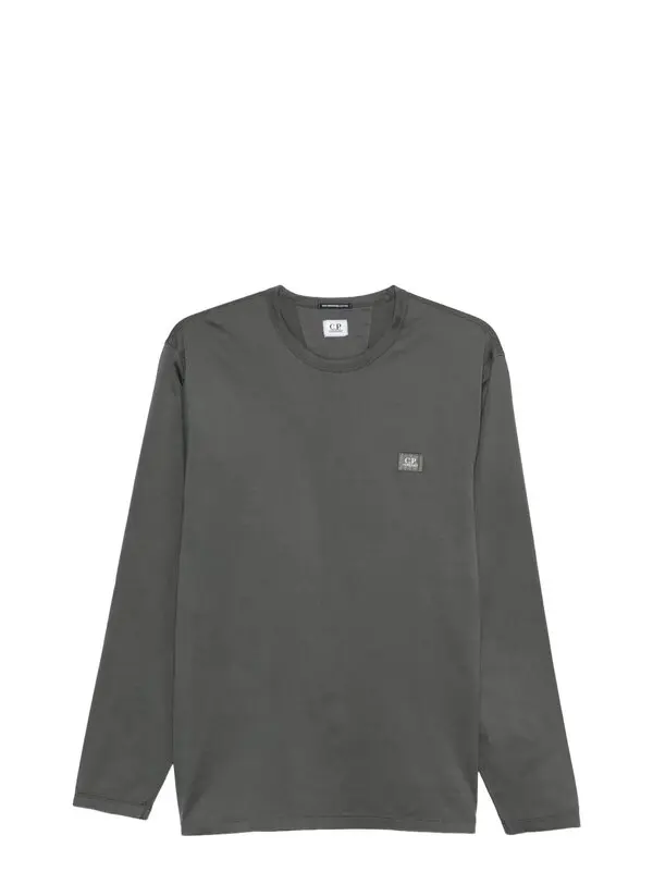 C.P. COMPANY Long-sleeved T-shirt With Logo Patch - Grey