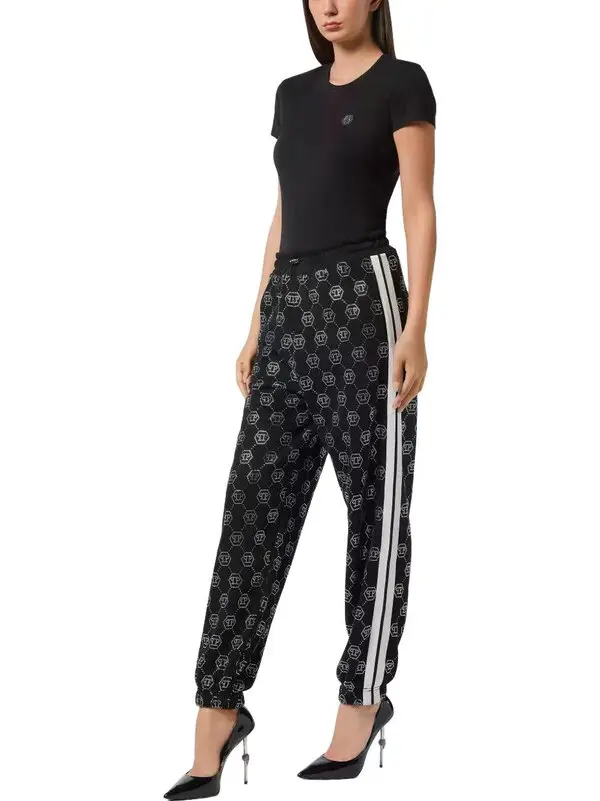 Philipp Plein Monogram-pattern Track Pants - Black