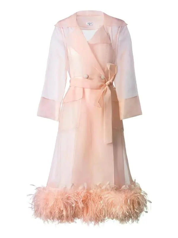 LITA COUTURE Organza Midi Trench Dress - Pink