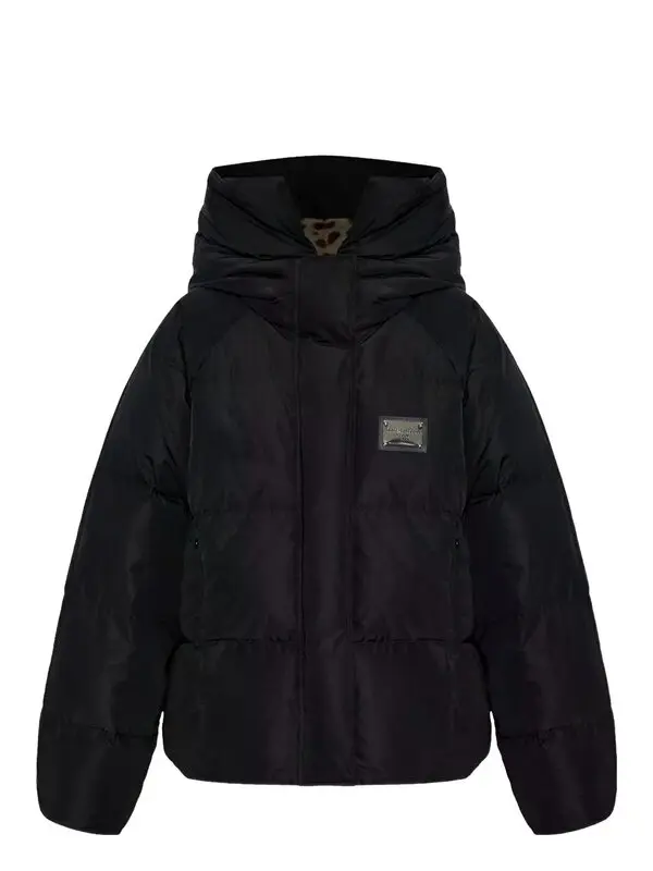 Dolce & Gabbana Hooded Puffer Jacket - Black