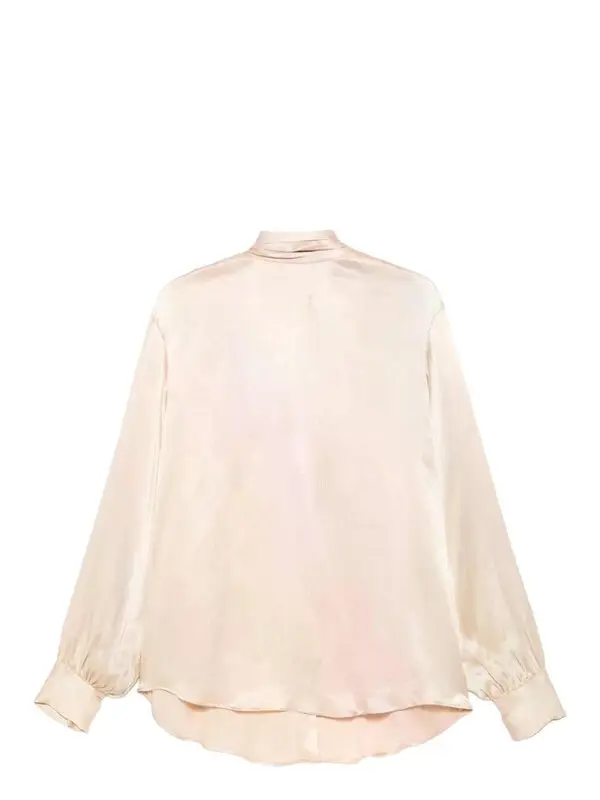 SOLOTRE Satin-finish Button-down Shirt - Neutrals