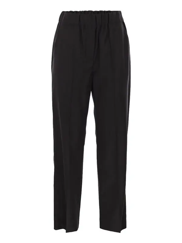 Max Mara Hateley Wool Flannel Trousers - Black