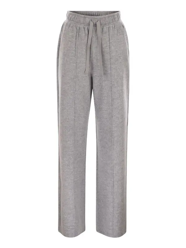 Max Mara Sponda Jersey Trousers With Draped Effect - Grey