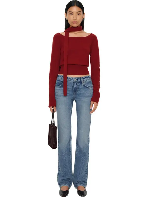 REFORMATION Jade Low Rise Slim Leg Jeans - Blue