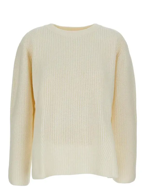 PAROSH English Rib Wool Sweater - White