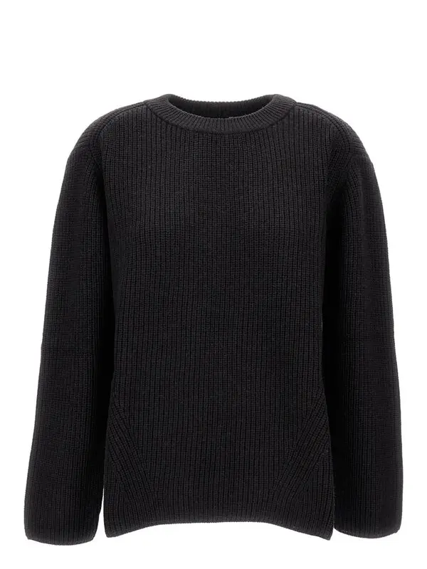 PAROSH English Ribbed Wool Sweater - Brown