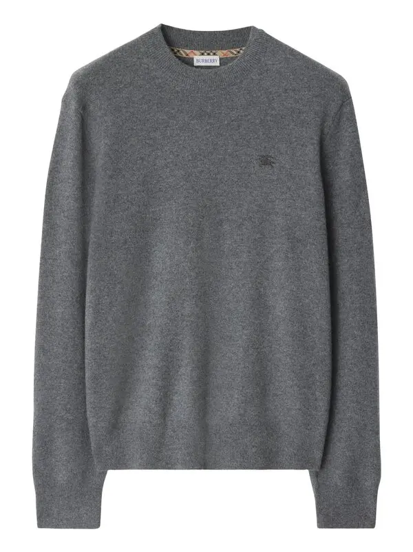 Burberry Cashmere-blend Ekd Slim Sweater - Grey