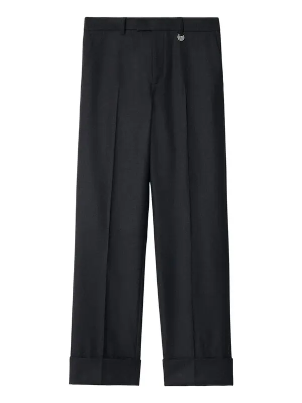 Burberry Wool Twill Tailored Trousers - Black