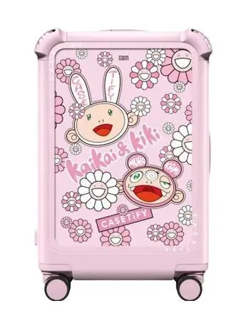 TAKASHI MURAKAMI X Casetify Kaikai And Kiki Sticker Mania Carry-on Suitcase 21 - Glossy Primrose Pink