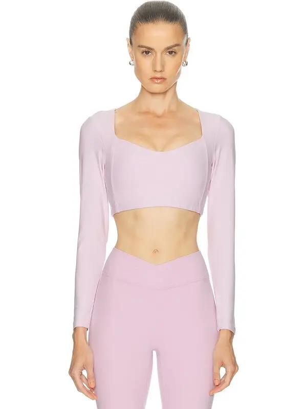 Year Of Ours Gabriette Longsleeve Bra Top In Pink - Plie Pink