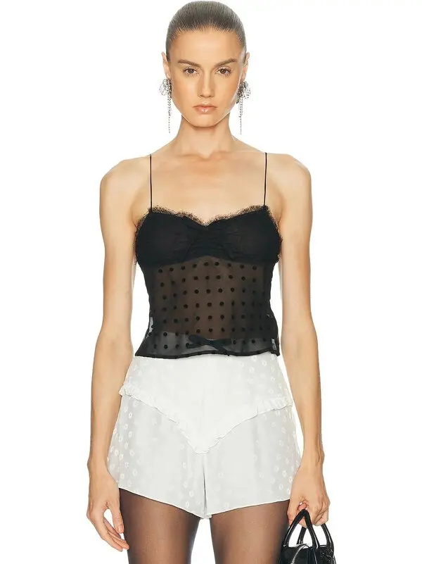 Alessandra Rich Sleeveless Top - Black