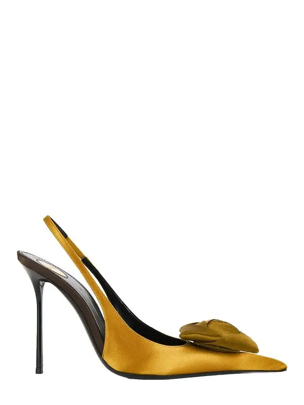 Saint Laurent Amalia Slingback Pump - Light Ocre & Cuba Gold