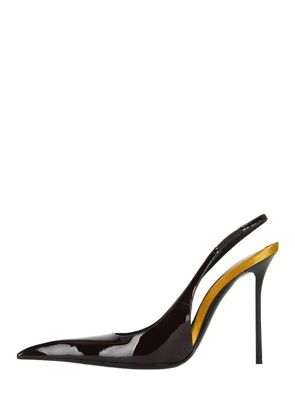 Saint Laurent Amalia Slingback Pump - Marron Glace