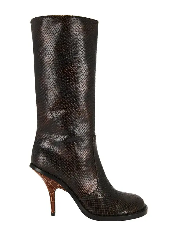 Dries Van Noten Leather Boot - Dark Brown