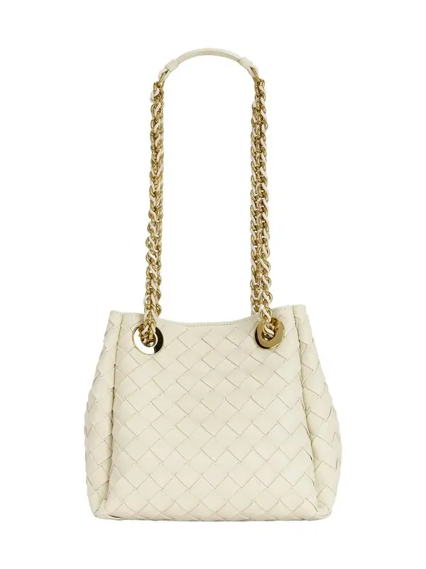 Bottega Veneta Small Parachute Chain Bag - Sea Salt & Muse Brass