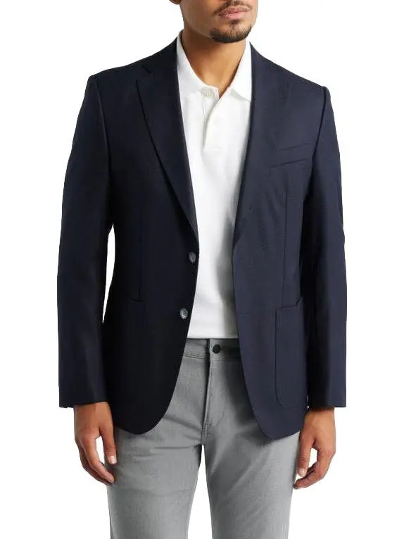 Hugo Boss Huston Slim-fit Virgin Wool Sport Coat - Dark Blue