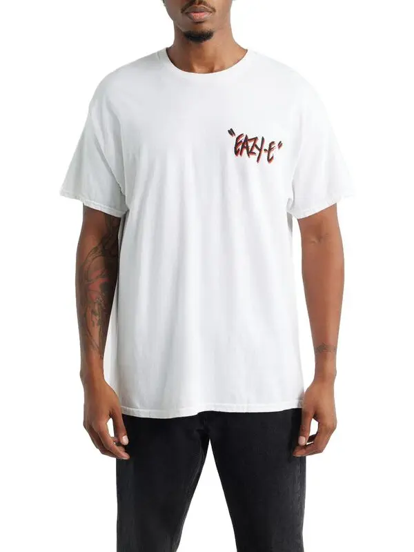 MERCH TRAFFIC Eazy-e Ruthless Rap Graphic T-shirt - White Overdye