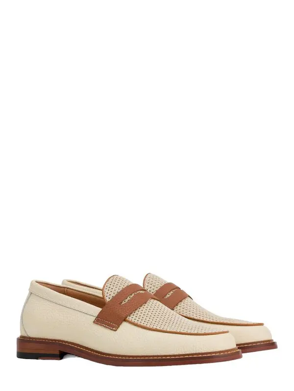 MARC NOLAN Calum Mesh Penny Loafer - Cream