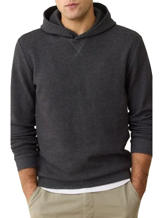 Marine Layer Waffle Stitch Hoodie - Charcoal
