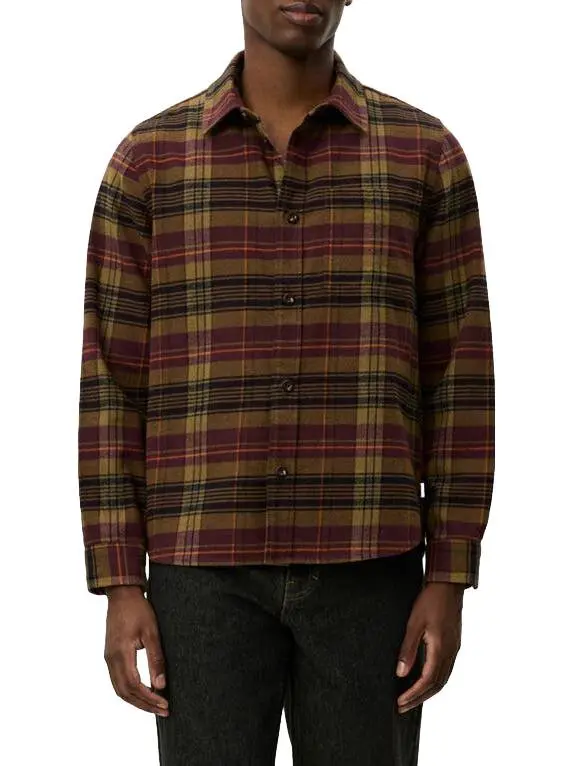 LES DEUX Lennon Check Overshirt - Fudge