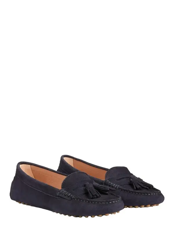 LK BENNETT Leslie Tassel Driving Loafer - Navy