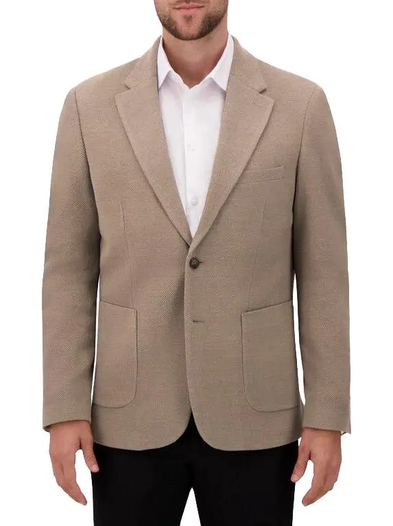VICTOR EMMANUEL Modern Fit Piqué Sport Coat - Dark Taupe