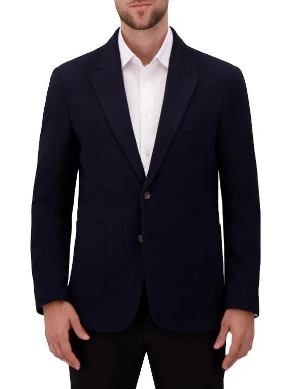 VICTOR EMMANUEL Modern Fit Piqué Sport Coat - Navy