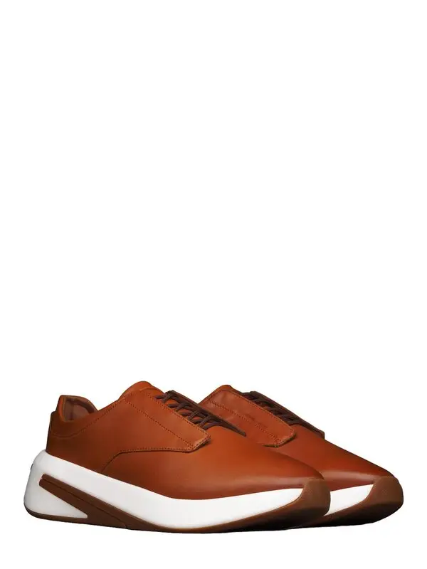 Wolf & Shepherd Supercrossover Leather Sneakers - Honey/white