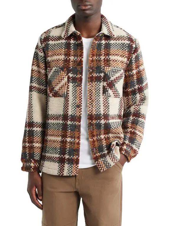WAX LONDON Whiting Plaid Overshirt - Ecru/multi