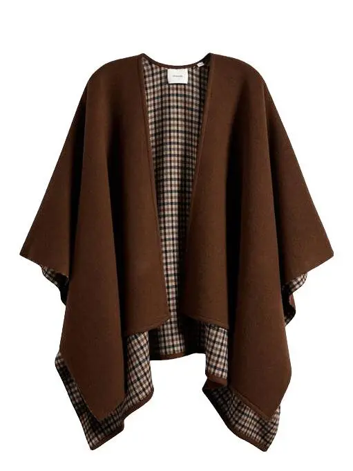 Vince Double Face Wool & Cashmere Cape - Black Grape