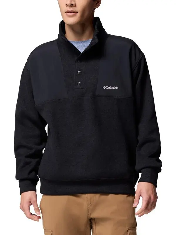 Columbia Relaxed Fit Half Snap Pullover - Black Heather 010