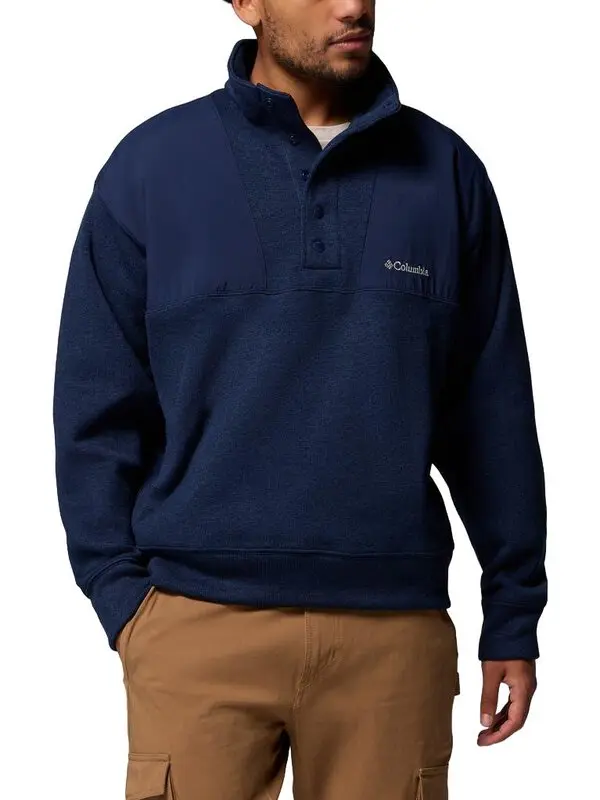 Columbia Relaxed Fit Half Snap Pullover - Collegiate Navy Heather 464