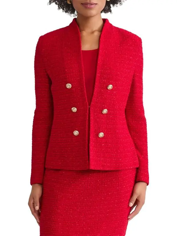 Ming Wang Tanya Foster Eyelash Tweed Jacket - Holiday