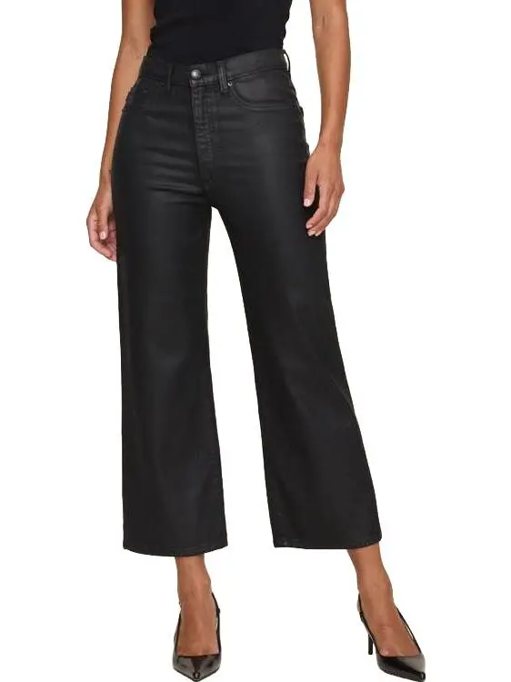 DL1961 Karmine Ankle Wide Leg Jeans - Black Coated