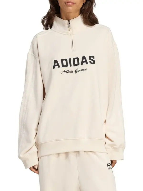 Adidas Originals By Alexander Wang Athletic Department Quarter Zip Sweatshirt - Wonder White