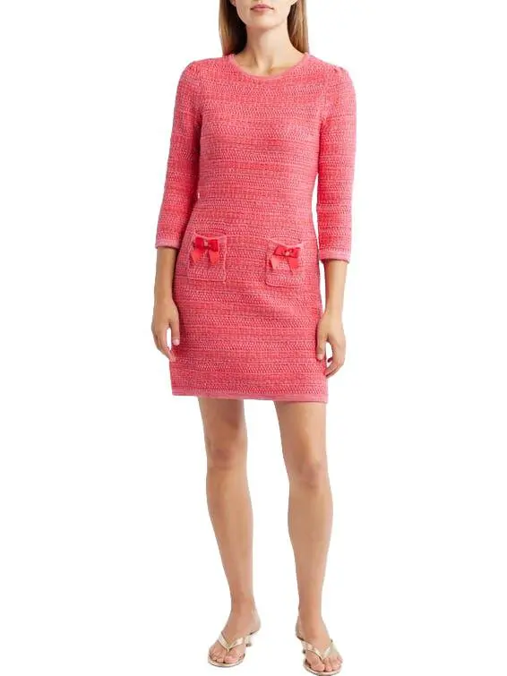 Lilly Pulitzer® Rhysa Bow Accent Sweater Dress - Cherry Red Metallic Marl