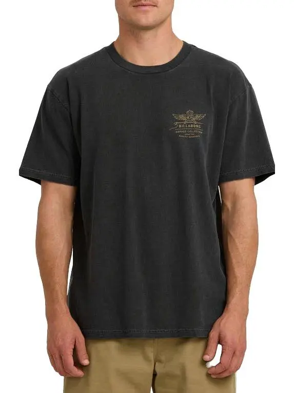 BILLABONG Wingspan Garage Short Sleeve Graphic T-shirt - Washed Black