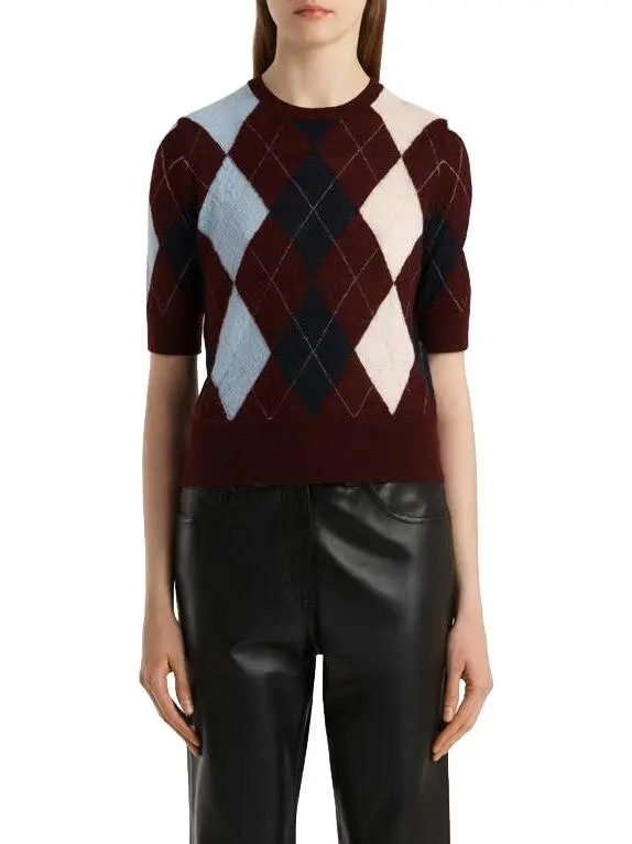 Khaite Anders Argyle Cashmere & Mohair Sweater - Merlot Multi