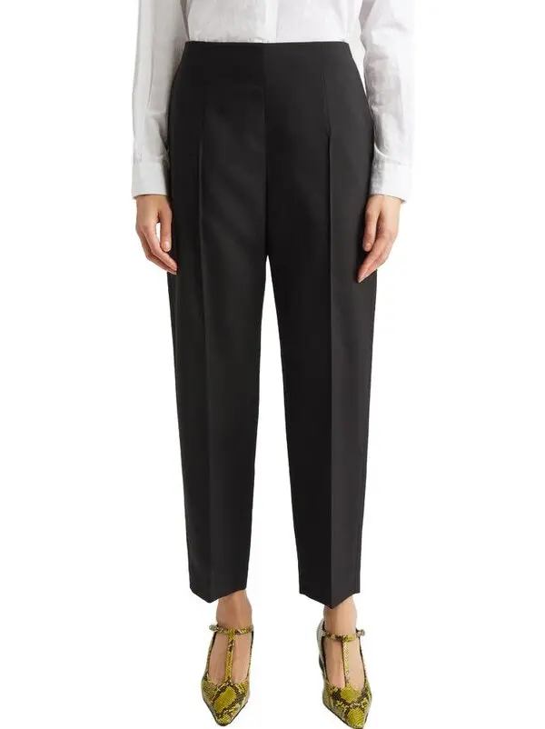 Marni Pintuck Tapered Virgin Wool Trousers - 00n99 Black