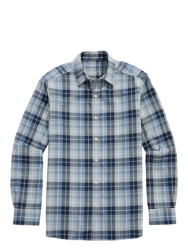 Vineyard Vines Brant Plaid Tech Twill Button-up Shirt - Ultimate Grey