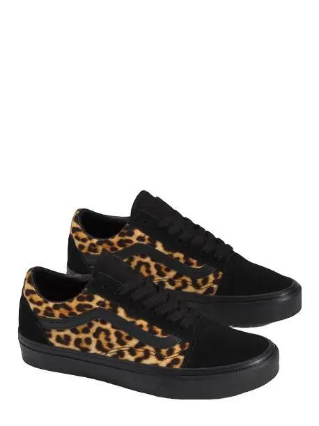 VANS Old Skool Leopard Print Calf Hair Sneakers - Leopard/black