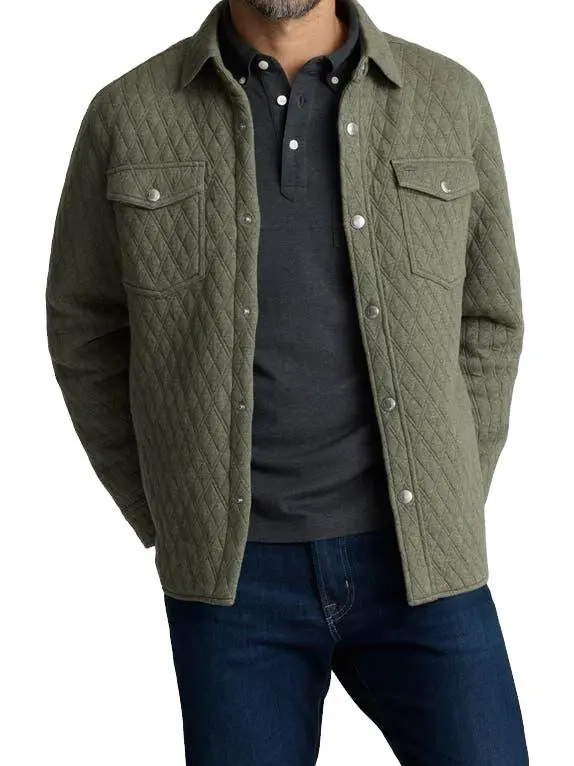 UNTUCKIT Braunfield Quilted Knit Overshirt - Green