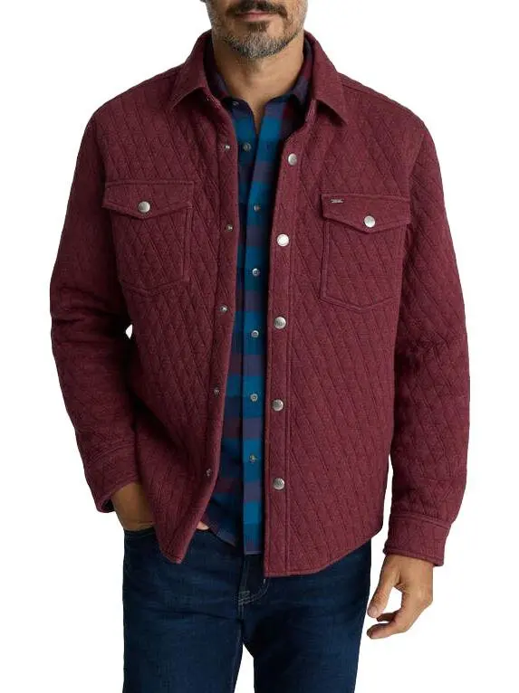 UNTUCKIT Braunfield Quilted Knit Overshirt - Maroon