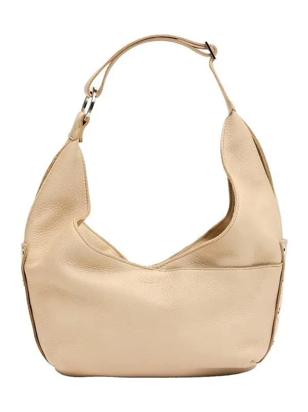 HAMMITT Tom Zip Medium Hobo Bag - Limestone/silver