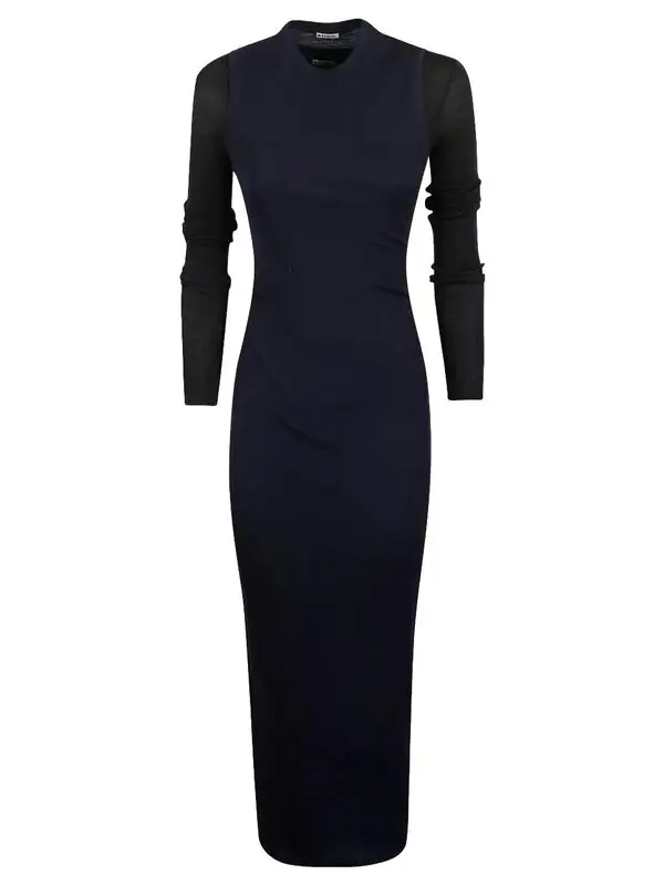 JIL SANDER Long-sleeve Maxi Dress - Blue