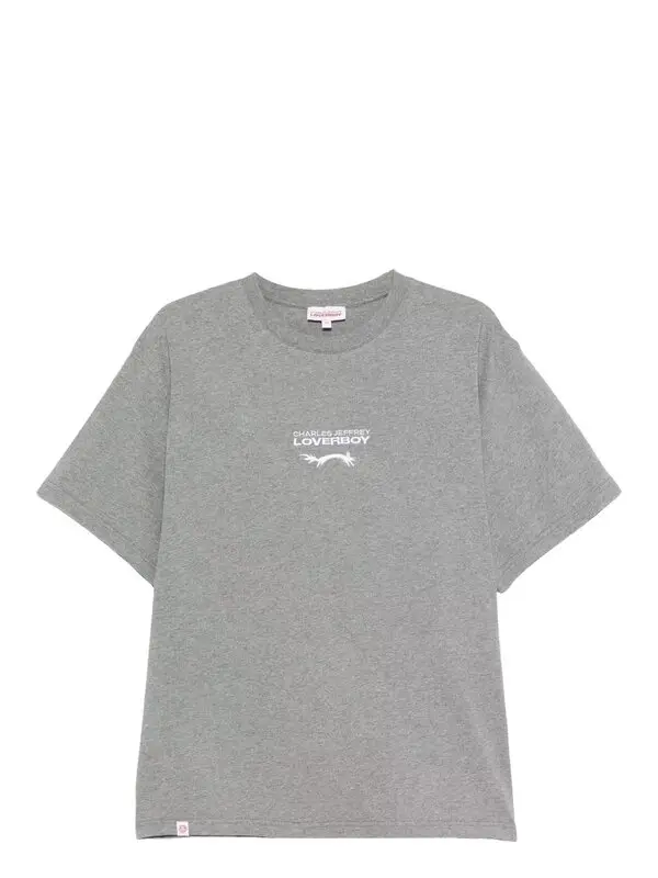 CHARLES JEFFREY Logo-embroidered T-shirt - Grey