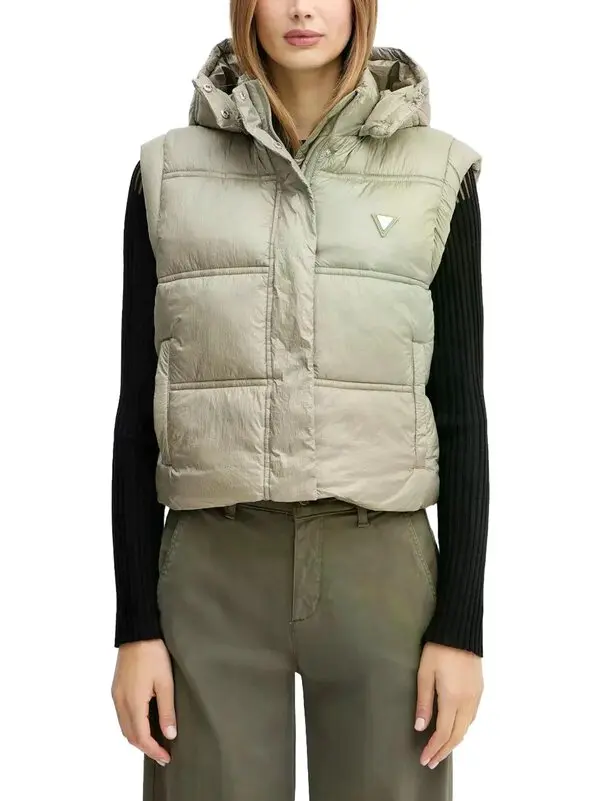 Guess Hooded Padded Gilet - Green